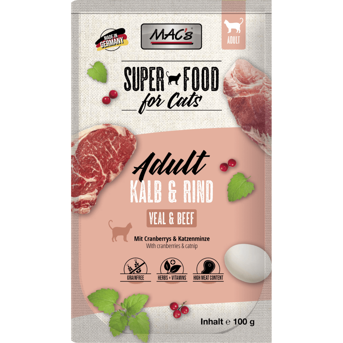 MACs Cat Pouch Adult Kalb & Rind - Fresh Fellow